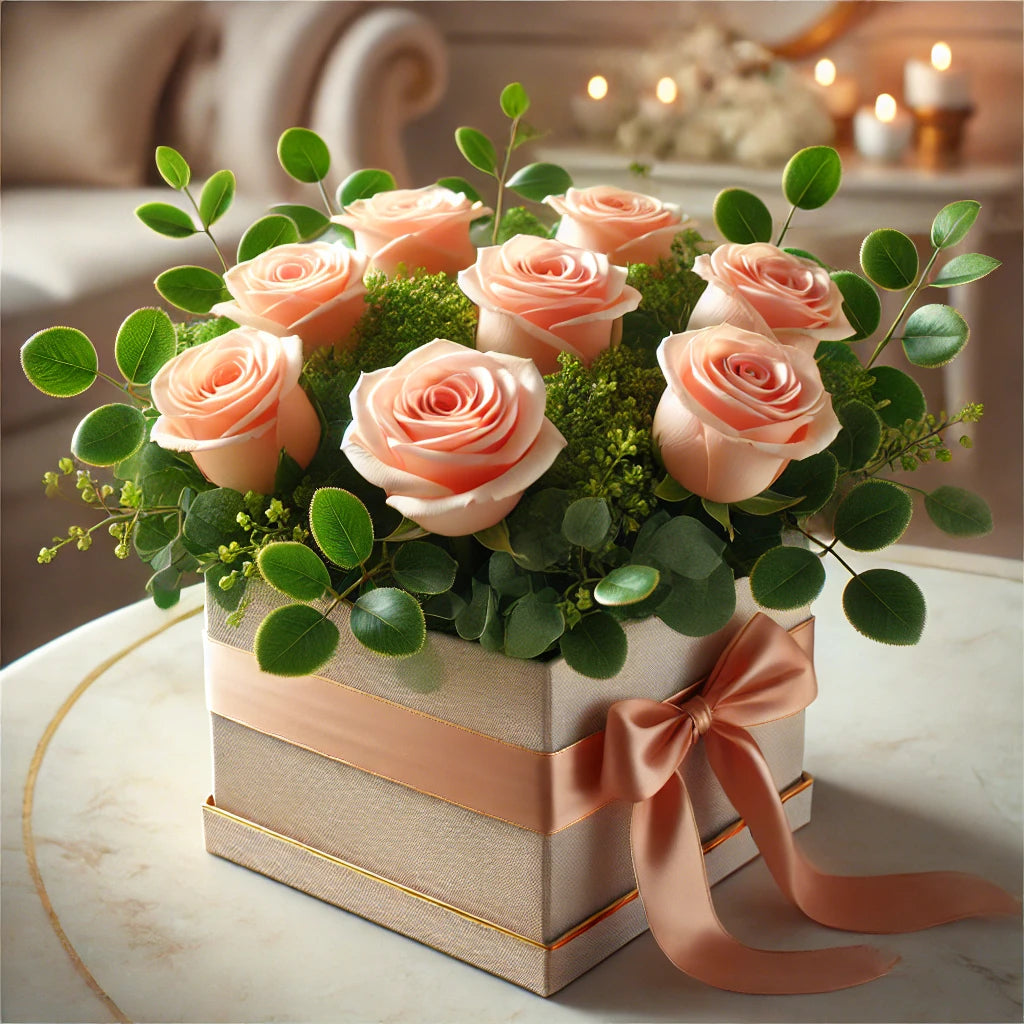 Peach Roses – Marigold Flowers