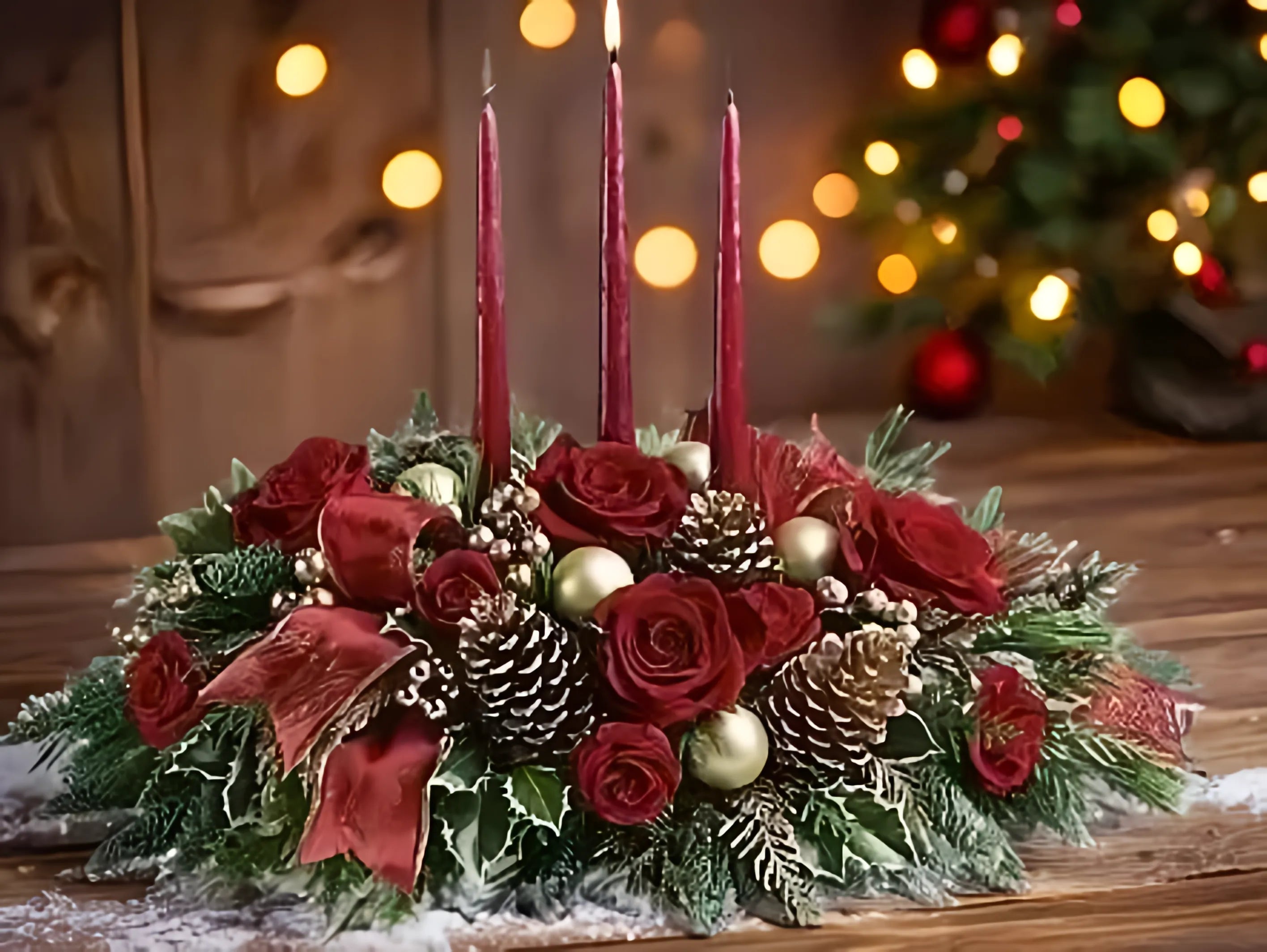 Holiday Glow Centerpiece – Marigold Flowers